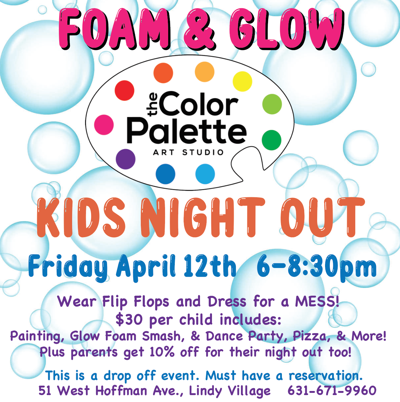 Kids Night OUT Foam Party - The Color Palette