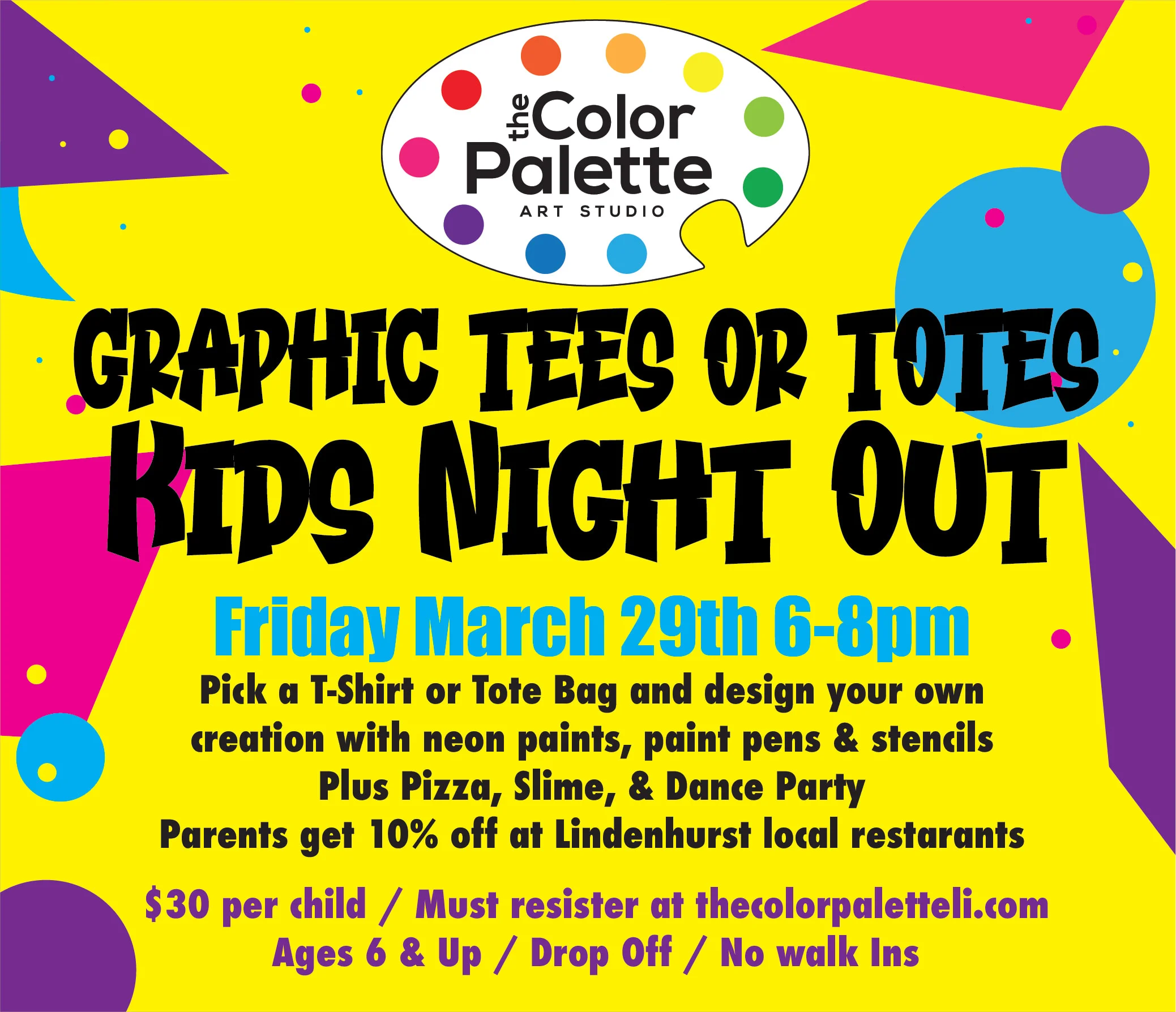 Kids Night Out - Graphic Tees or Totes - The Color Palette