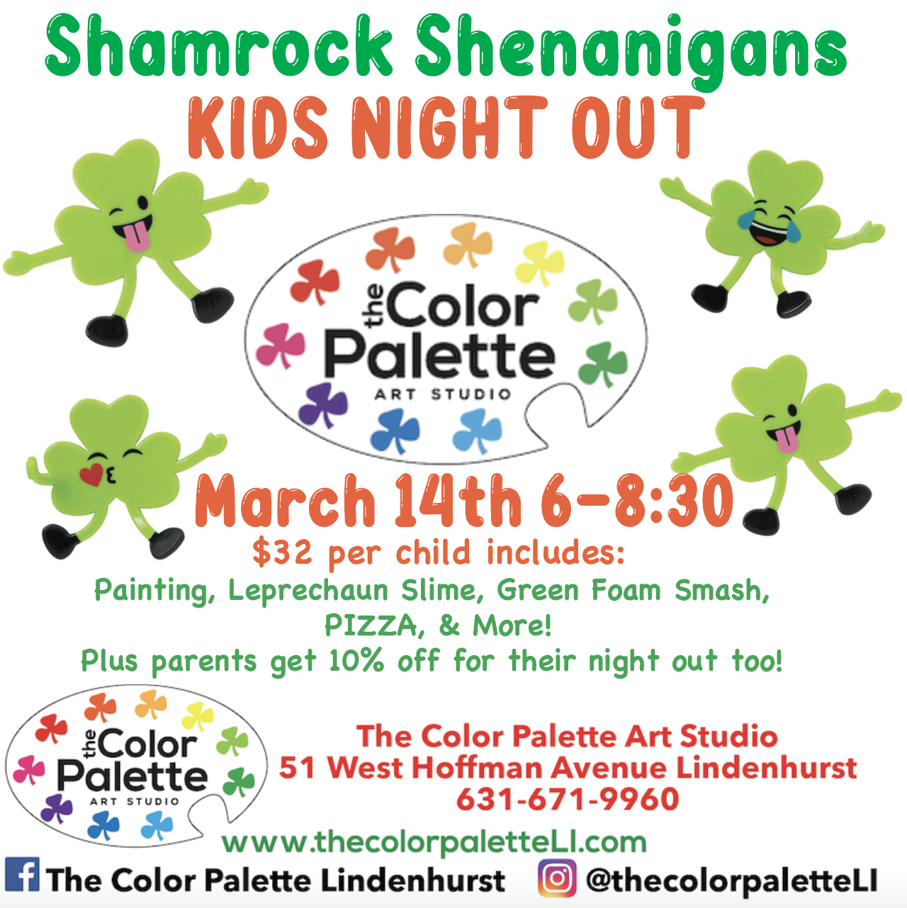 Shamrock Shenanigans Kids Night - The Color Palette