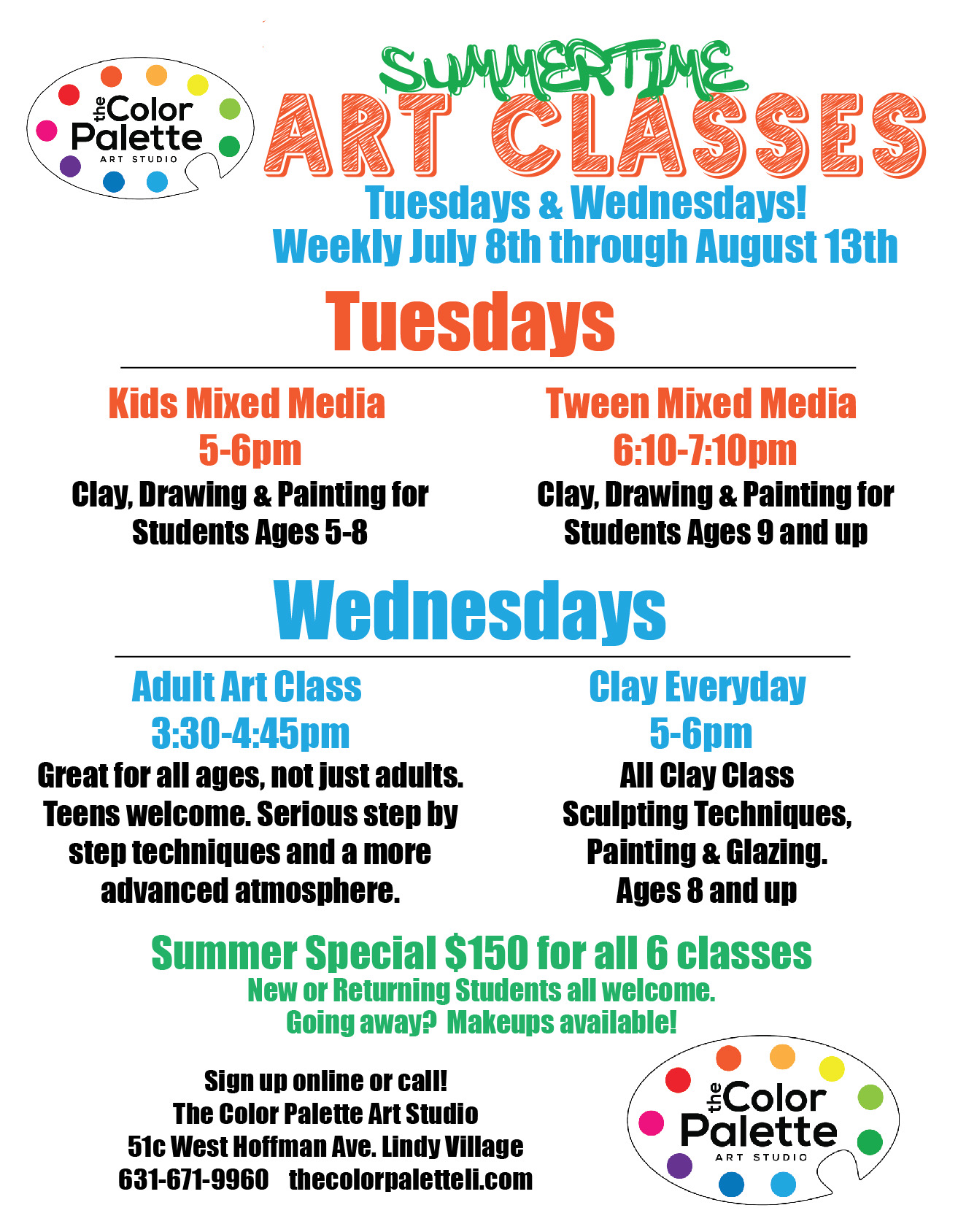 Summer Art Classes - 2025 - The Color Palette