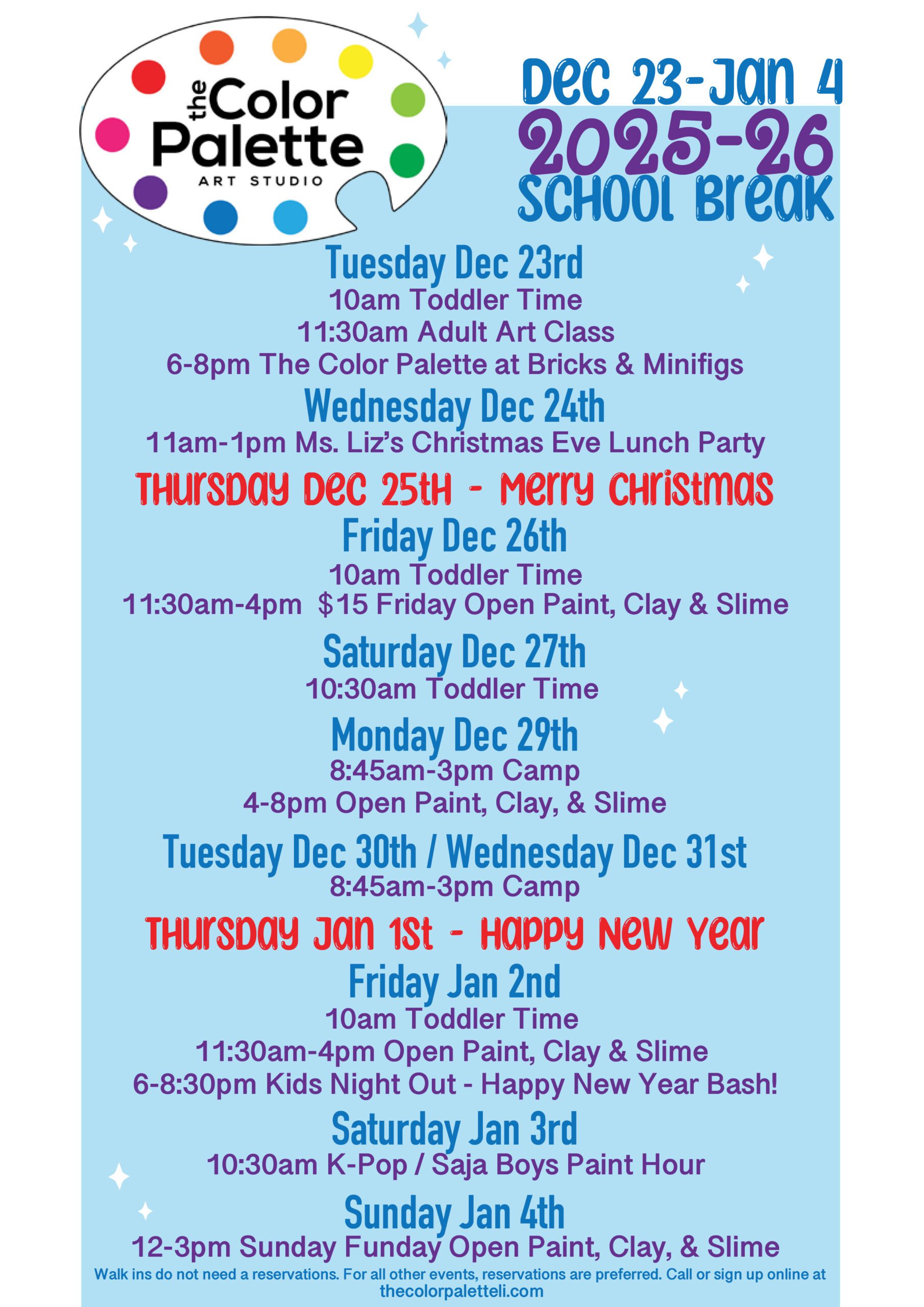 The Color Palette 2025–26 School Break Week - The Color Palette
